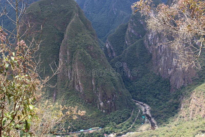 An Aerial View of a Valley in the Vilcabamba Mountain Range with the ...