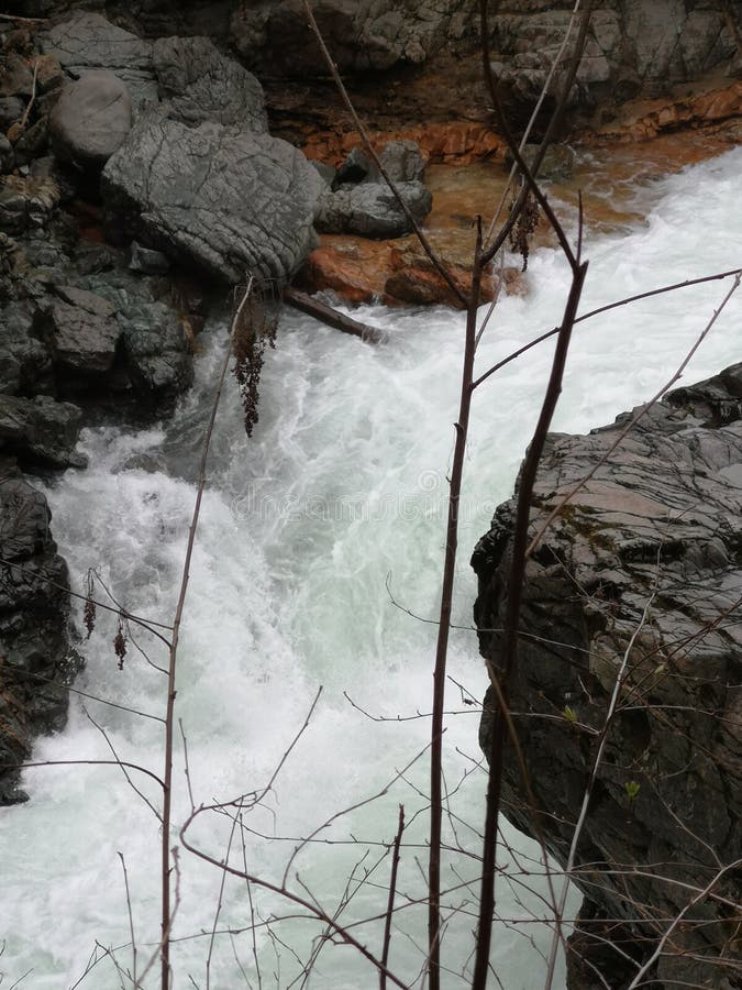 Looking Down at a Water Fall Look How Fast it& X27;s Going Stock Image ...