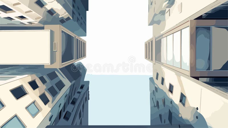 Looking Down from the Window of a Tall Building Stock Vector ...
