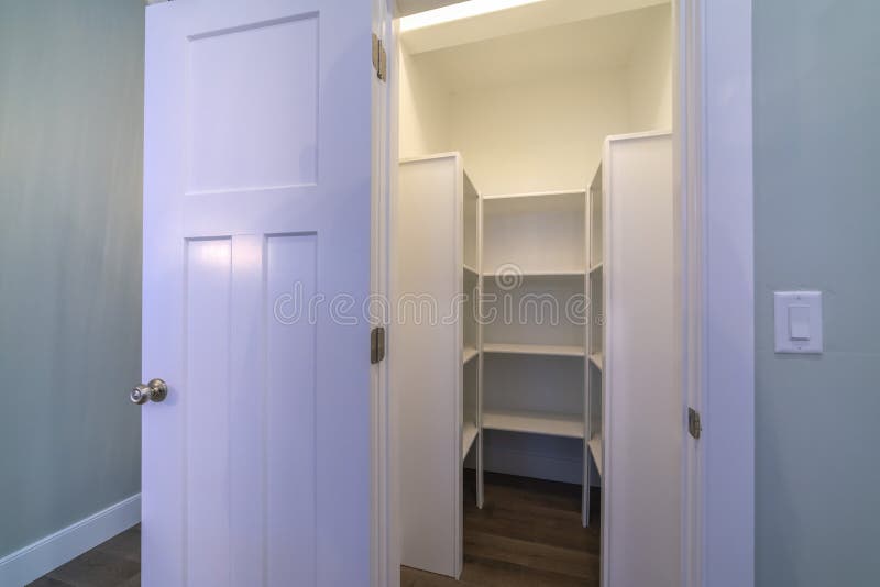 Looking into Empty Interior of a Walk-in Closet Stock Image - Image of ...