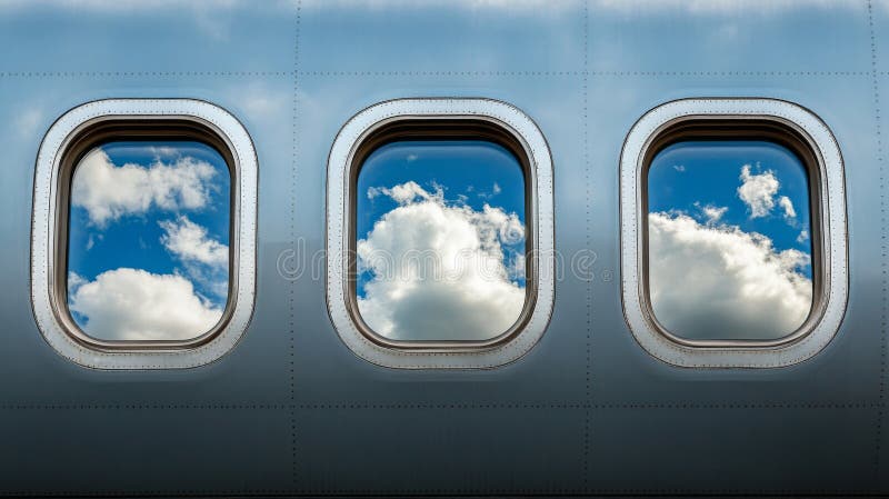 Looking at it from the Exterior, the Windows of a Passenger Airliner ...