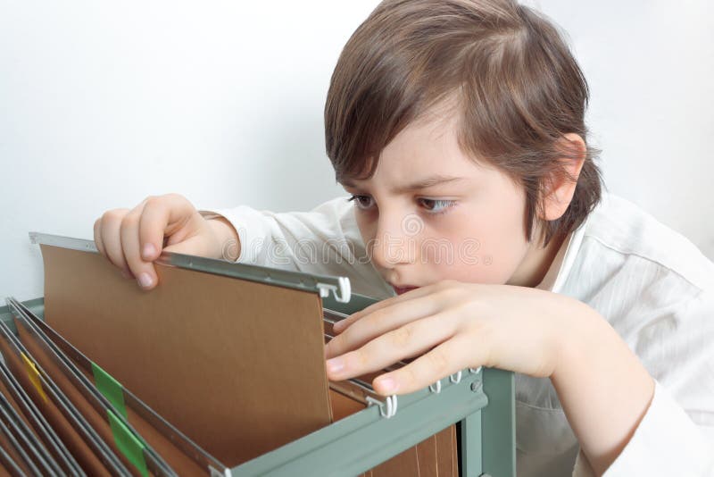 Looking through the files stock photo. Image of files - 13285046