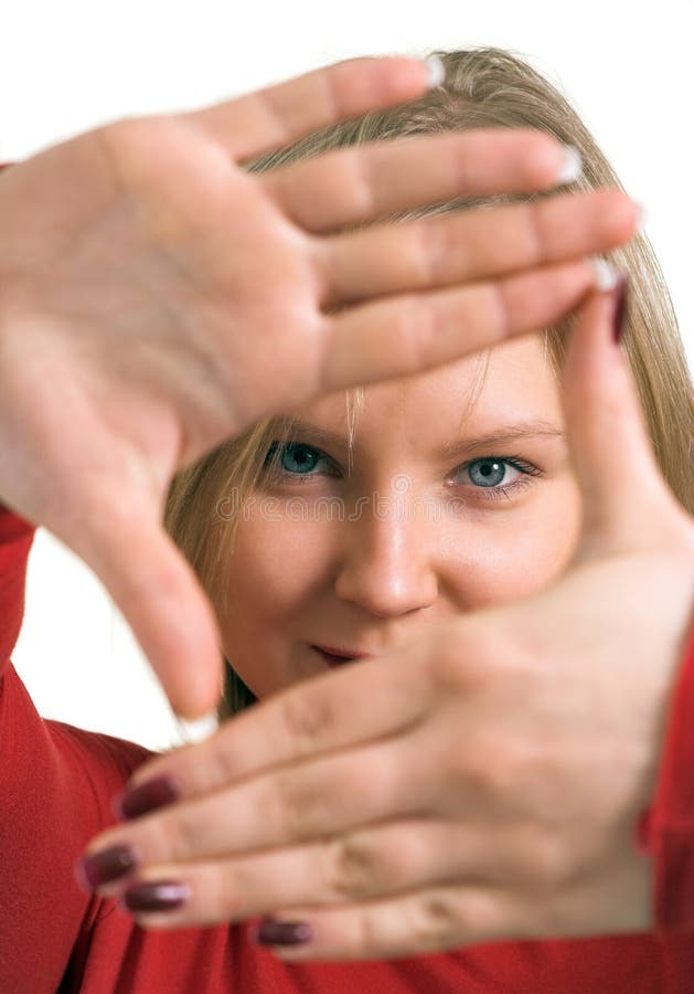 Looking through Frame - Sight of a Pretty Girl Stock Photo - Image of ...