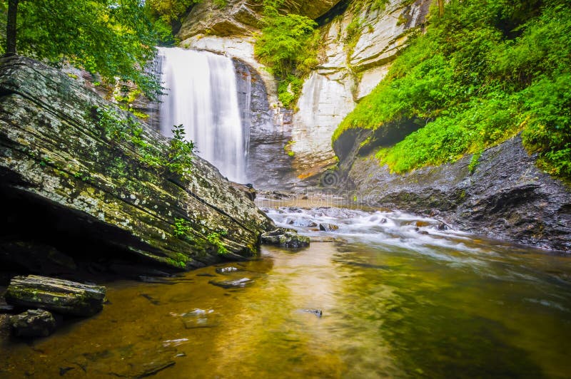 Looking Glass Falls stock photo. Image of mountain, environmental ...