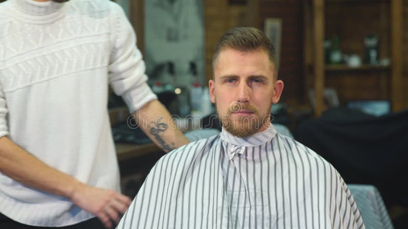 Looking Good. Side View of Handsome Young Bearded Man Looking at His ...