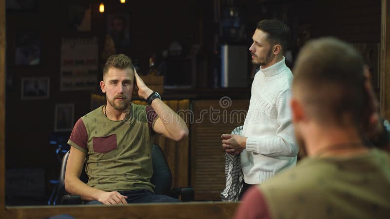 Looking Good. Side View of Handsome Young Bearded Man Looking at His ...