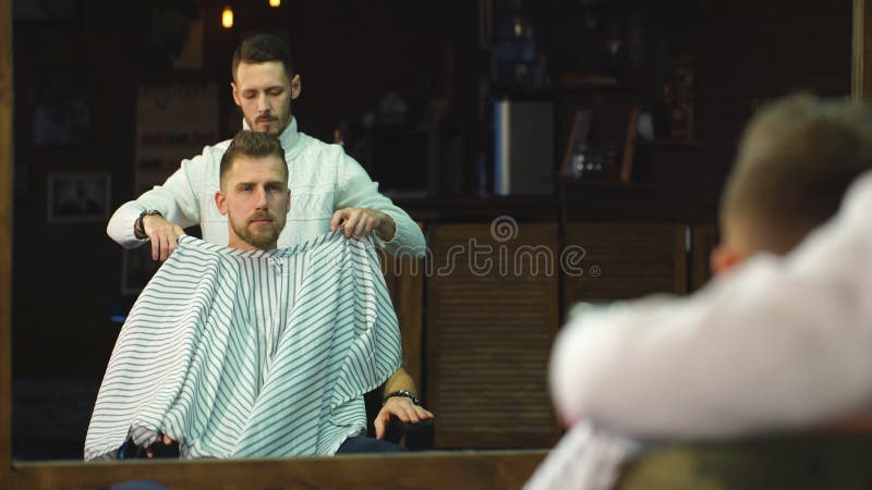 Looking Good. Side View of Handsome Young Bearded Man Looking at His ...