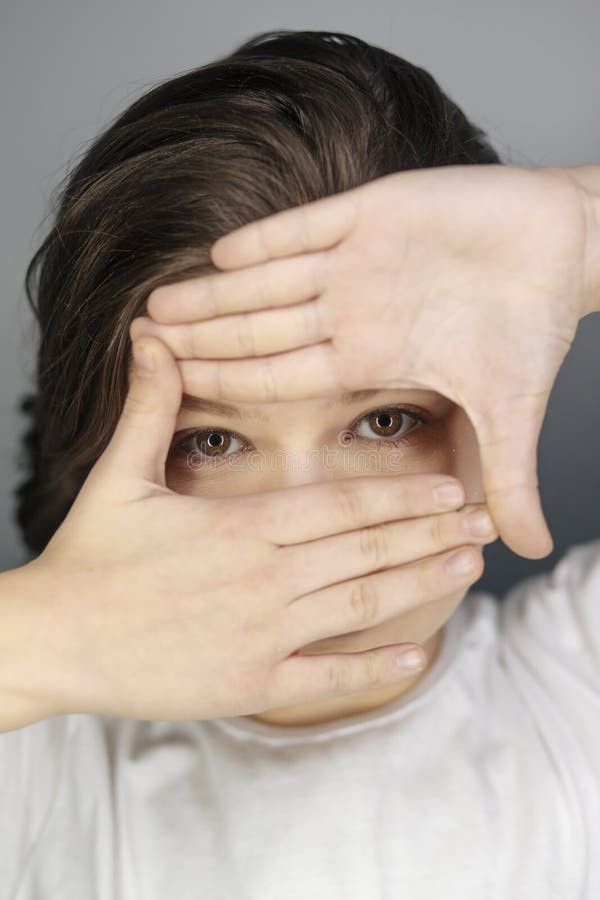 Looking through hand hole stock photo. Image of crack - 108543914