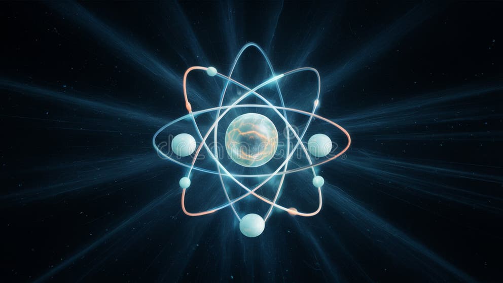 Looking Inside the Atom Nucleus, Protons, Neutrons, Electrons. Atomic ...
