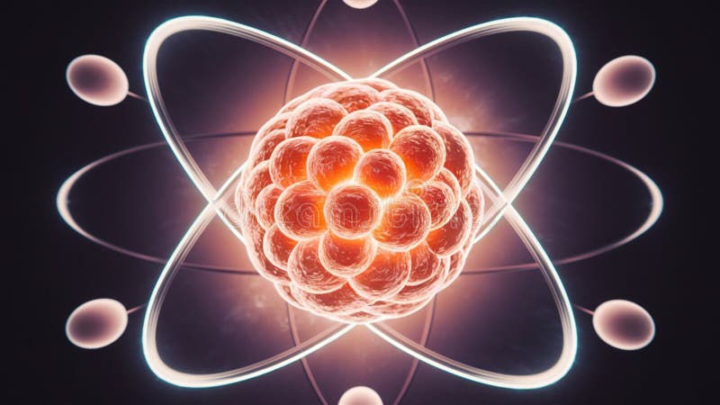 Looking Inside the Atom Nucleus, Protons, Neutrons, Electrons. Atomic ...