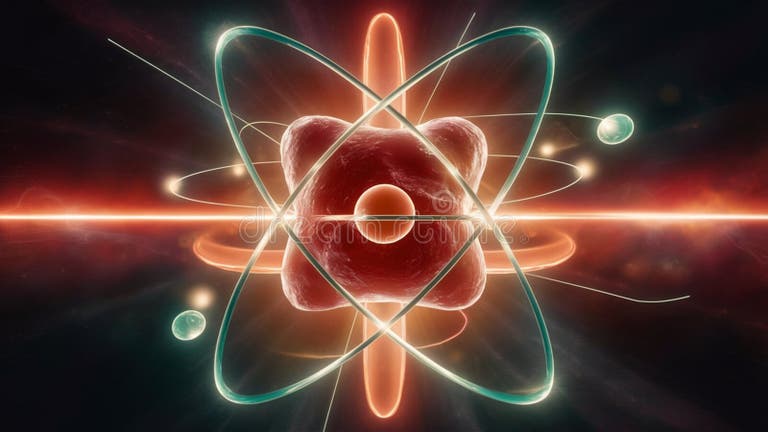Looking Inside the Atom Nucleus, Protons, Neutrons, Electrons. Atomic ...