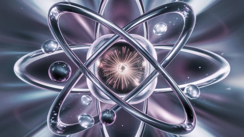 Looking Inside the Atom Nucleus, Protons, Neutrons, Electrons. Atomic ...