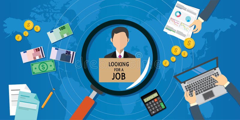 Looking for job stock vector. Illustration of achievement - 69845345