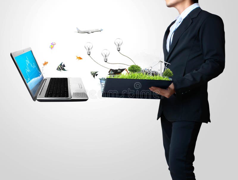 Business Man Draw Network Diagram Basic Concept Stock Image - Image of ...