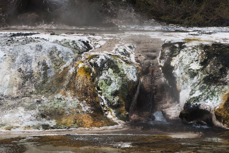 Looking Level at Warbrick Terrace Stock Photo - Image of geothermal ...