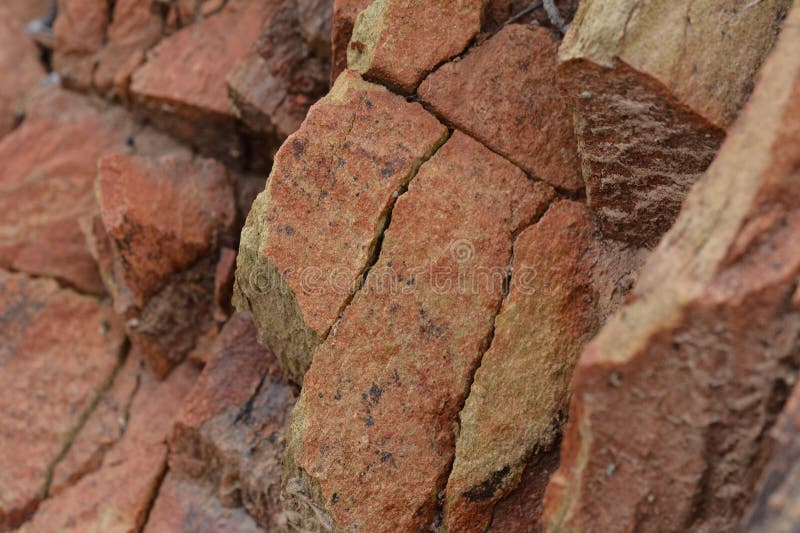 Rock Formations Looking Like Man Made Bricks. Stock Photo - Image of ...