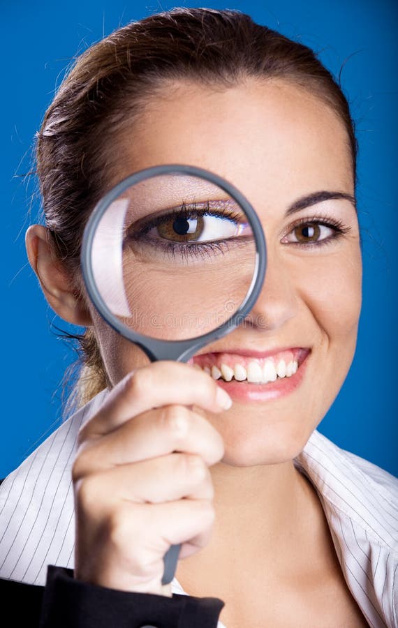 Looking through a Magnifying Glass Stock Image - Image of concept ...