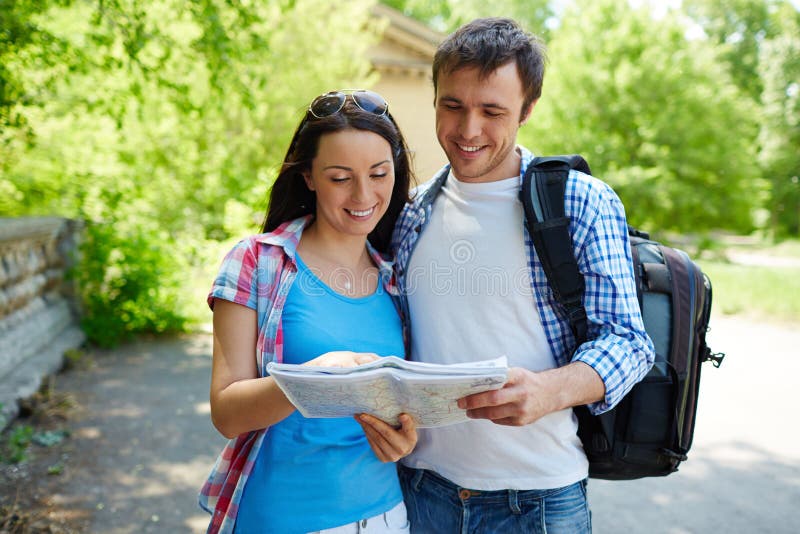 Looking at map stock image. Image of route, people, nature - 59337741