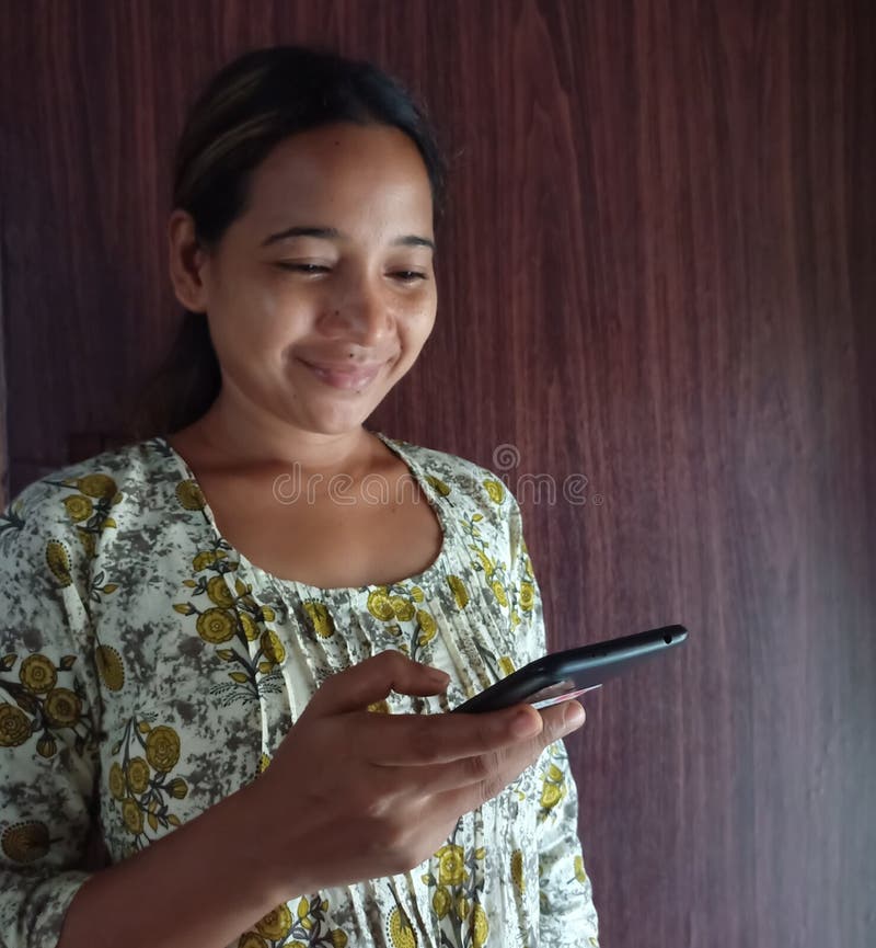 Looking at mobile screen stock photo. Image of simple - 221268672