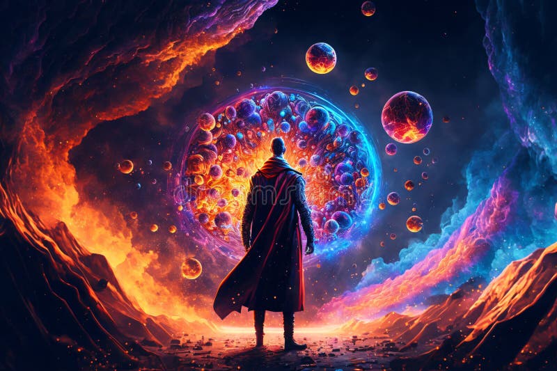 Looking at the Multiverse, Fantastic Look into Another Dimension Stock ...