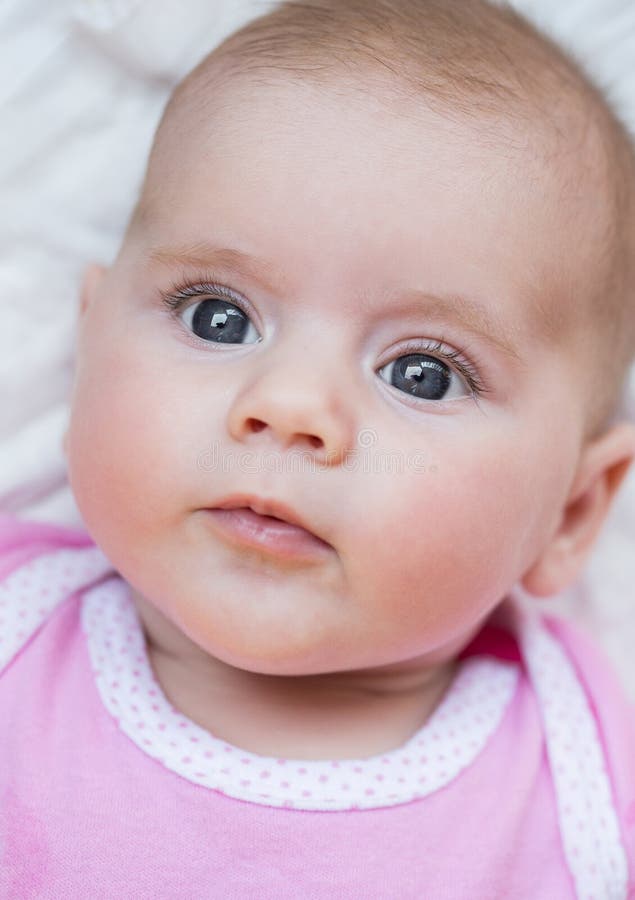 Looking newborn baby stock image. Image of girl, expression - 42781253