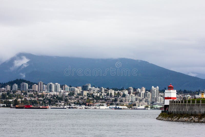 Looking at North Vancouver and Mountains. Editorial Stock Photo - Image ...