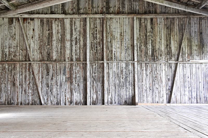 Looking through an Old Empty Barn To a Bare Wall Stock Photo - Image of ...