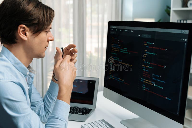 It Looking at Online Software Development on Pc Align Working Laptop ...