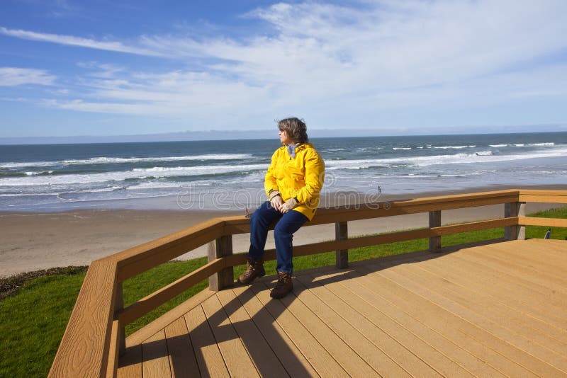 Looking Out on the Beach Oregon Coast. Stock Photo - Image of surf ...