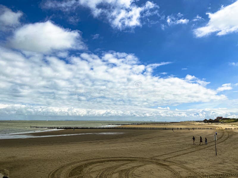 Cadzand Beach, North Sea, Netherlands Stock Photo - Image of evening ...