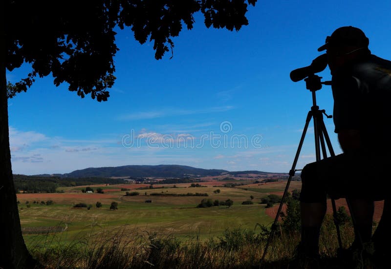 Looking Out Over the Fields and Mountains Editorial Stock Image - Image ...