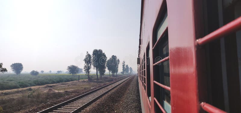 Looking Out of the Window of a Express Train of Indian Railways with a ...