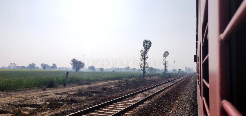 Looking Out of the Window of a Express Train of Indian Railways with a ...