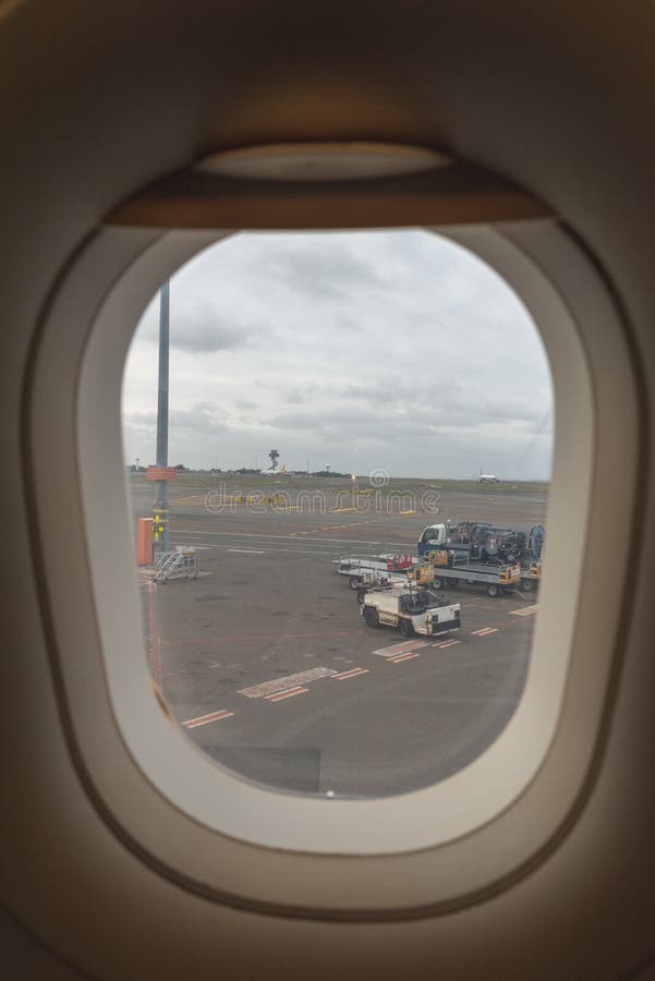 Looking Out the Window of a Plane at Sydney Airport Stock Image - Image ...