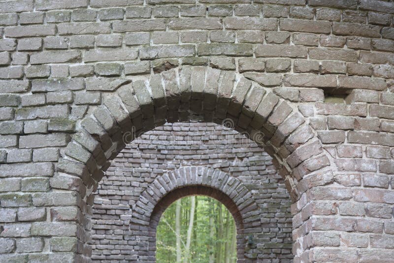 Looking Outside from the Inside of a Ruin in the Forest Stock Image ...
