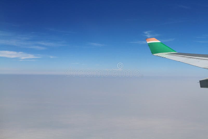 Looking Over Aircraft Wing in Flight, Above the Clouds 16 April 2011 ...