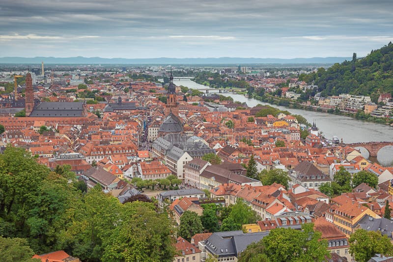 Looking Over Heidelberg, the Neckar and the Rhine Valley Stock Image ...