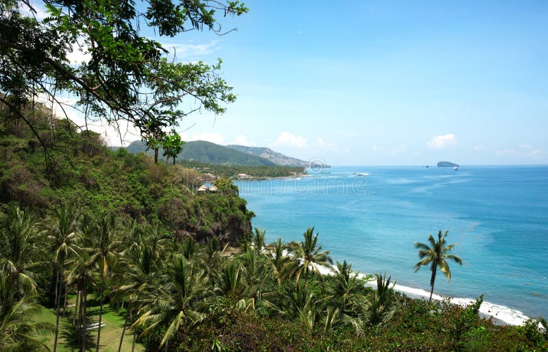 Looking Over the Ocean from a High Point of View in Bali. Stock Image ...