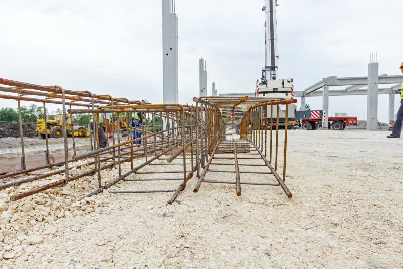 Looking through Pillars Basic Profile Made of Tied Reinforcing R Stock ...