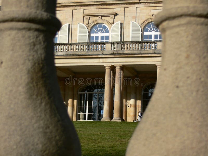 Looking through Pillars at the Castle Stock Image - Image of windows ...