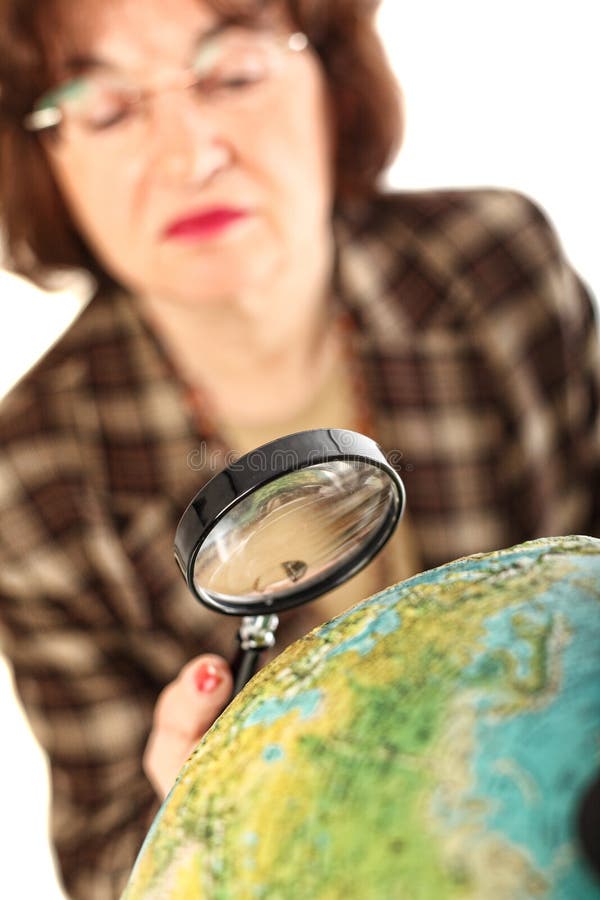 Looking for place stock photo. Image of magnifier, casual - 18268716
