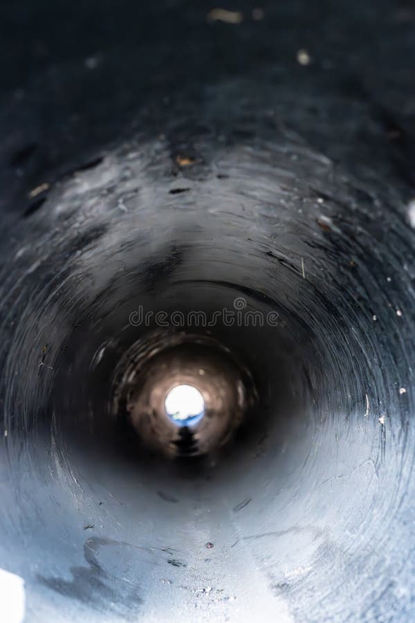 Looking through a Plastic Drain Pipe.. Stock Photo - Image of industry ...