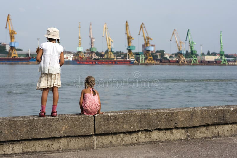 Looking on the port stock photo. Image of derrick, summer - 29009800