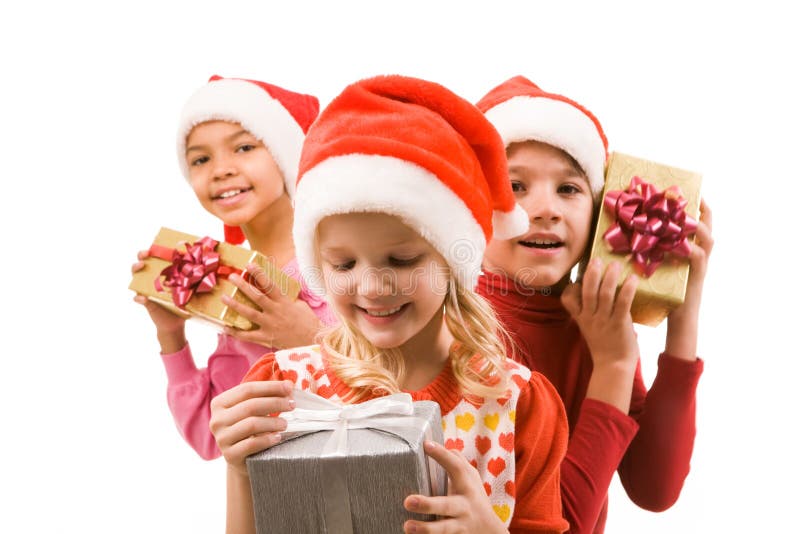 Children Opening Christmas Presents Stock Image - Image of tree, home ...