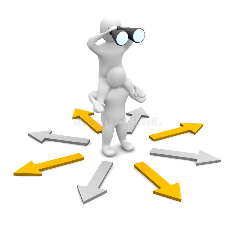 Looking For Right Direction Stock Illustration Illustration Of Look