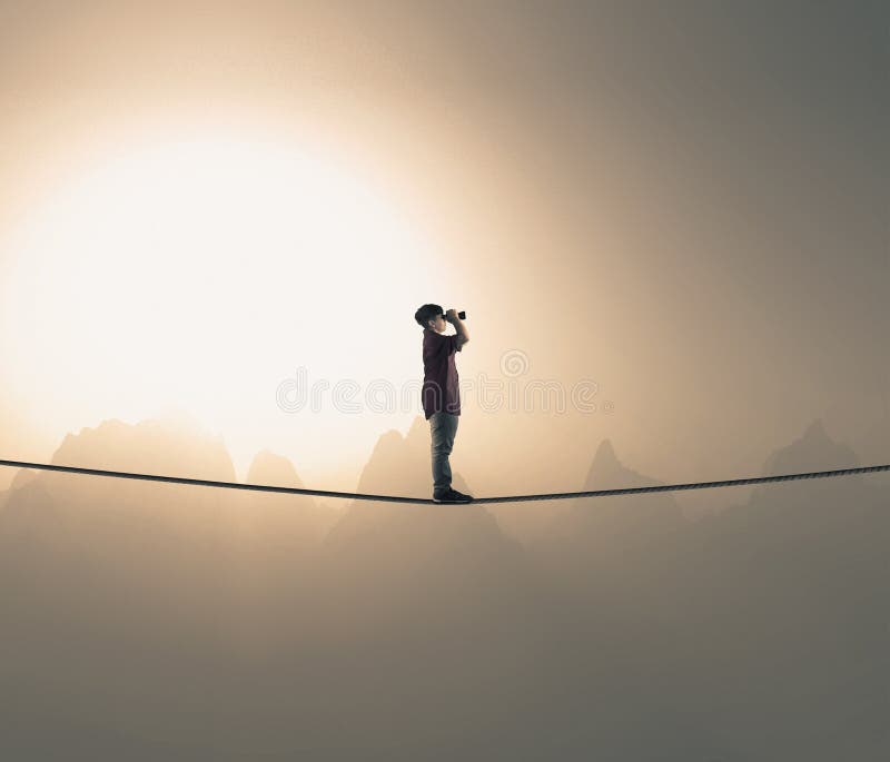 Looking on a rope stock photo. Image of crazy, equilibrium - 143526712