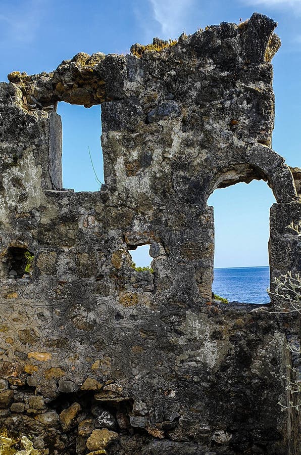 Looking from the Ruined Window Stock Image - Image of holiday ...