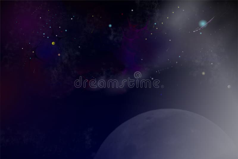 Looking at the stars. stock illustration. Illustration of moon - 91020390