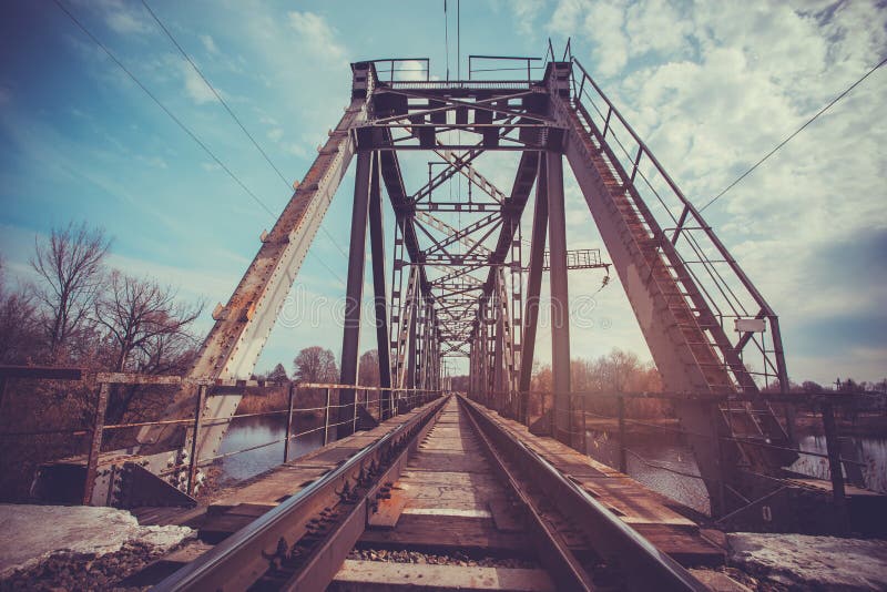 Looking Straight Down a Train Bridge Stock Photo - Image of engine ...