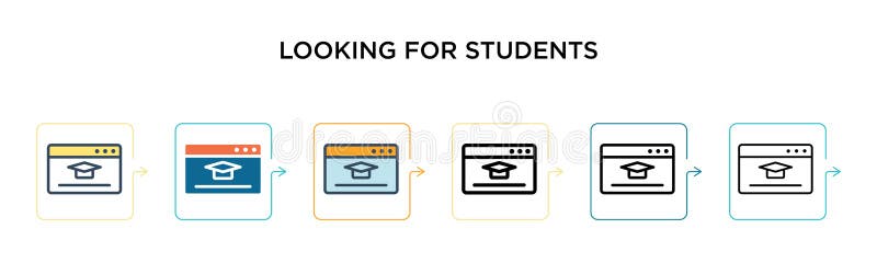 Looking for Students Vector Icon in 6 Different Modern Styles. Black ...